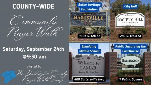 County-wide Community Prayer Walk - Town of Lamar , South Carolina